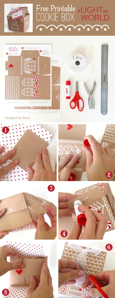 Cookie Box StepByStep Free Printable DesignedByMaria LightTheWorld28129 ...