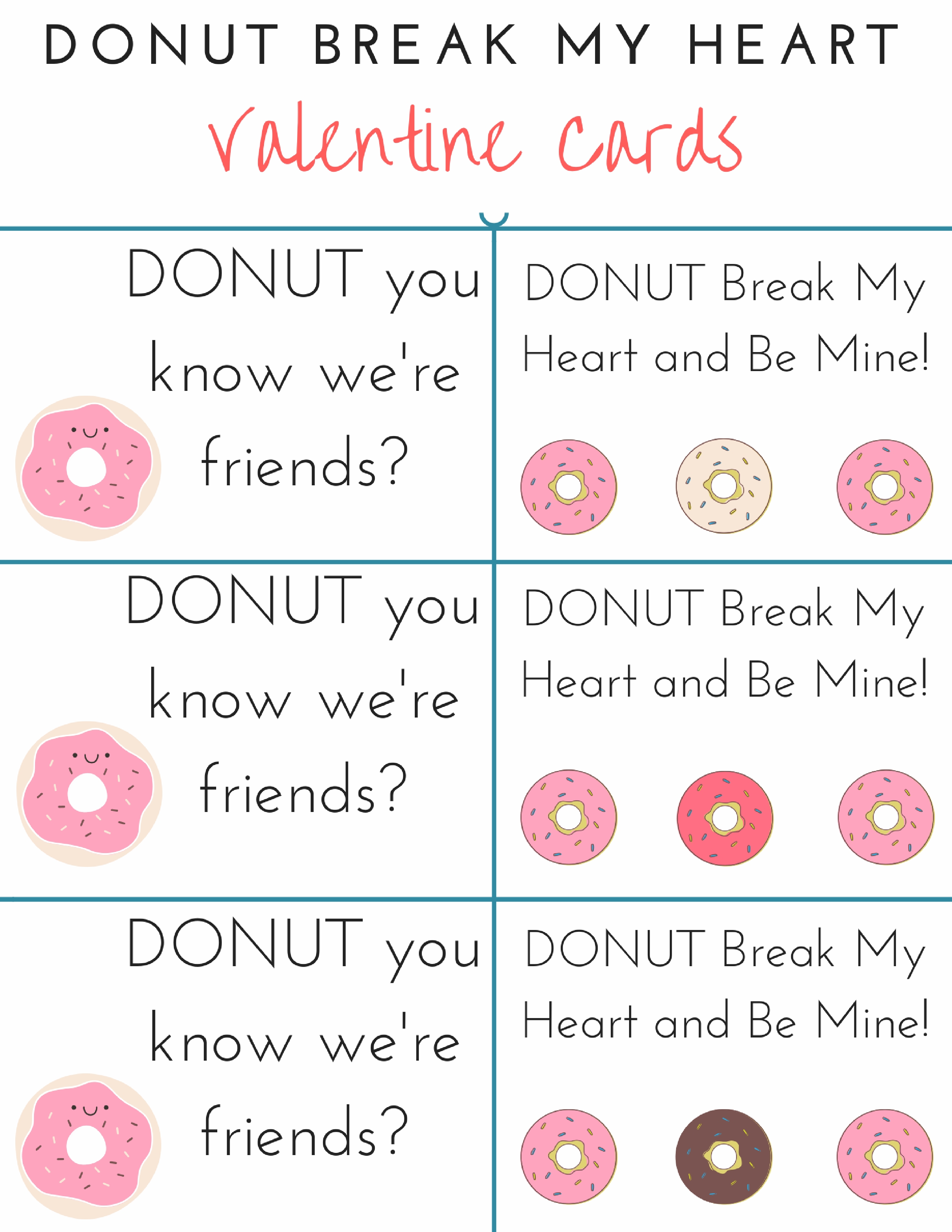 DONUT Valentine Cards | Making Life Blissful