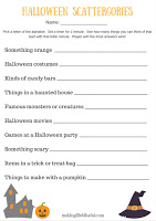 HALLOWEEN SCATTERGORIES | Making Life Blissful