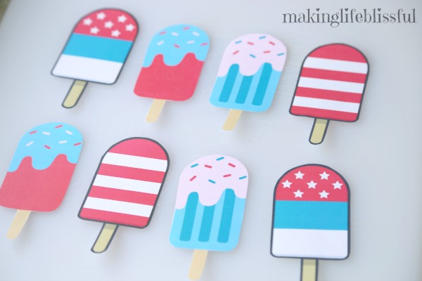 Patriotic Printable Popsicles | Making Life Blissful