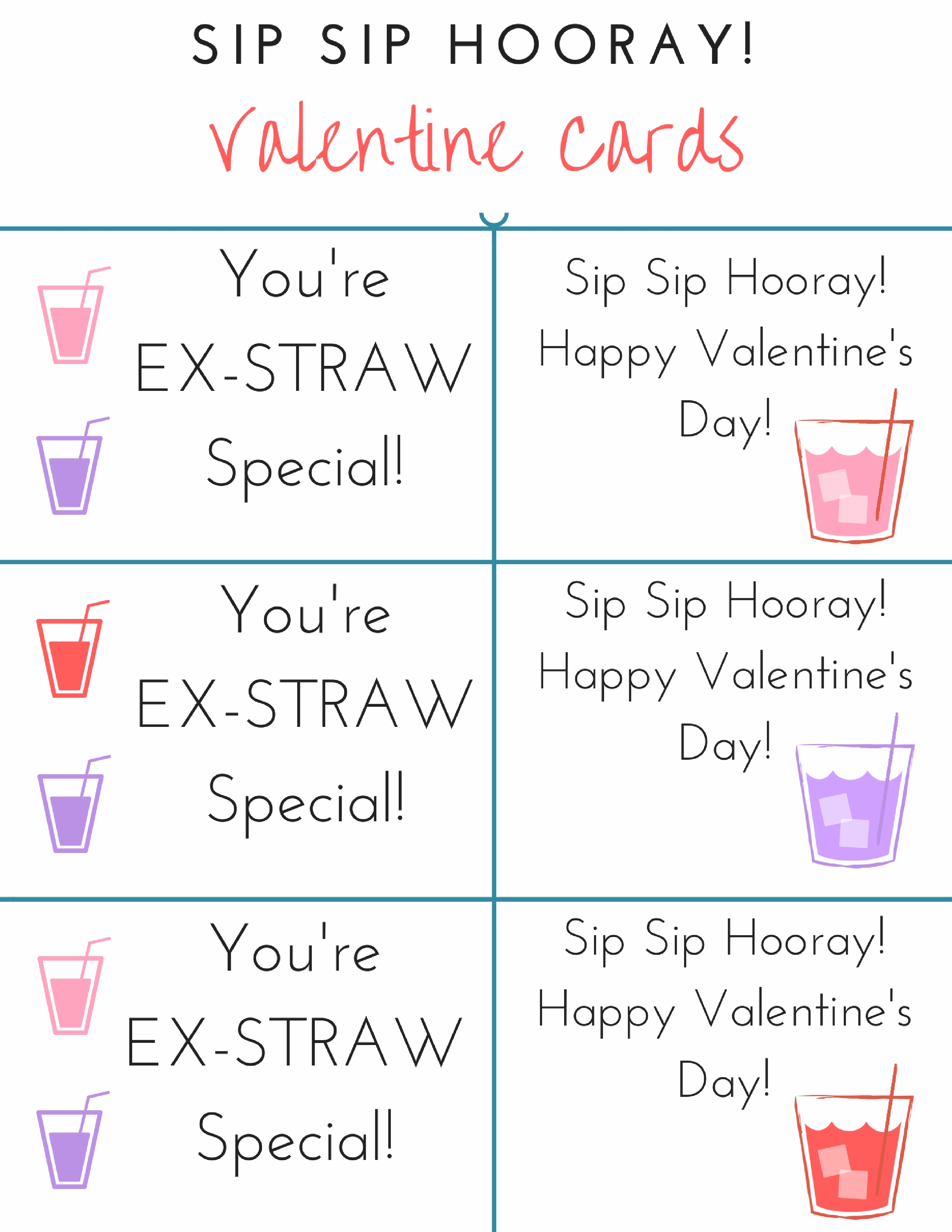STRAW Valentine Cards | Making Life Blissful