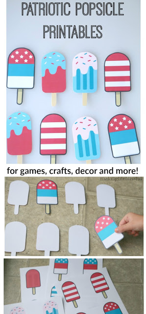 Patriotic Printable Popsicles | Making Life Blissful