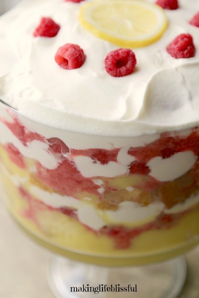 Lemon Raspberry Dessert Trifle | Making Life Blissful