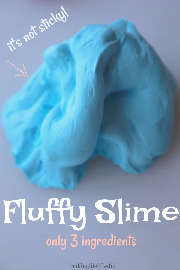 Easy 3 Ingredient Fluffy Slime Recipe Non-Sticky | Making Life Blissful