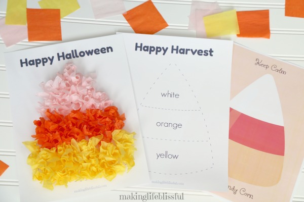 Candy Corn Craft for Kids and Printables | Making Life Blissful