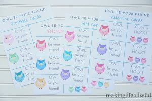 Owl Be Your Friend Printable Valentines and Party Favors | Making Life ...