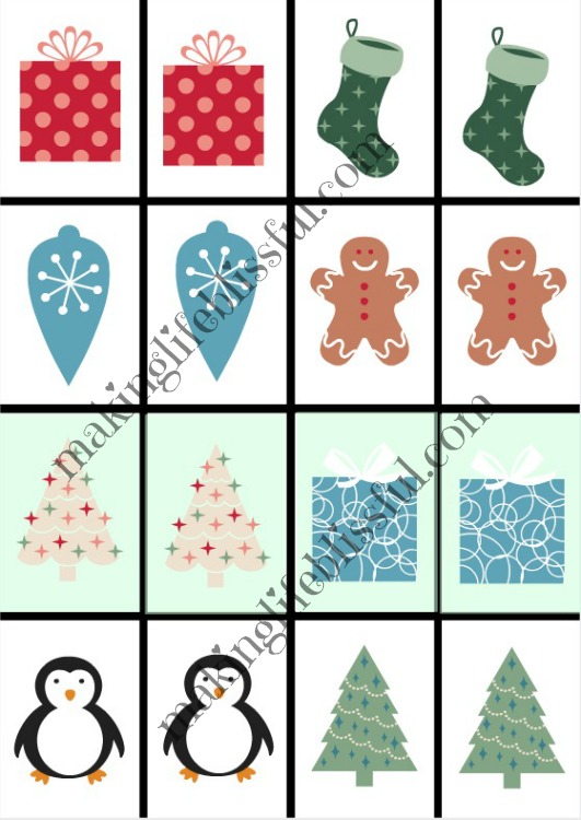 Printable christmas memory game cards - easynde