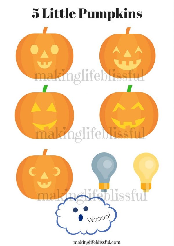 5 little pumpkins printable | Making Life Blissful