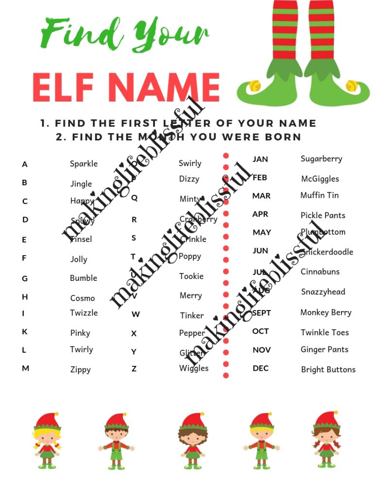 Find Your Elf Name 1 | Making Life Blissful