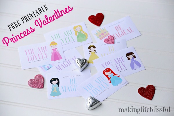 Free Printable Princess Valentines | Making Life Blissful