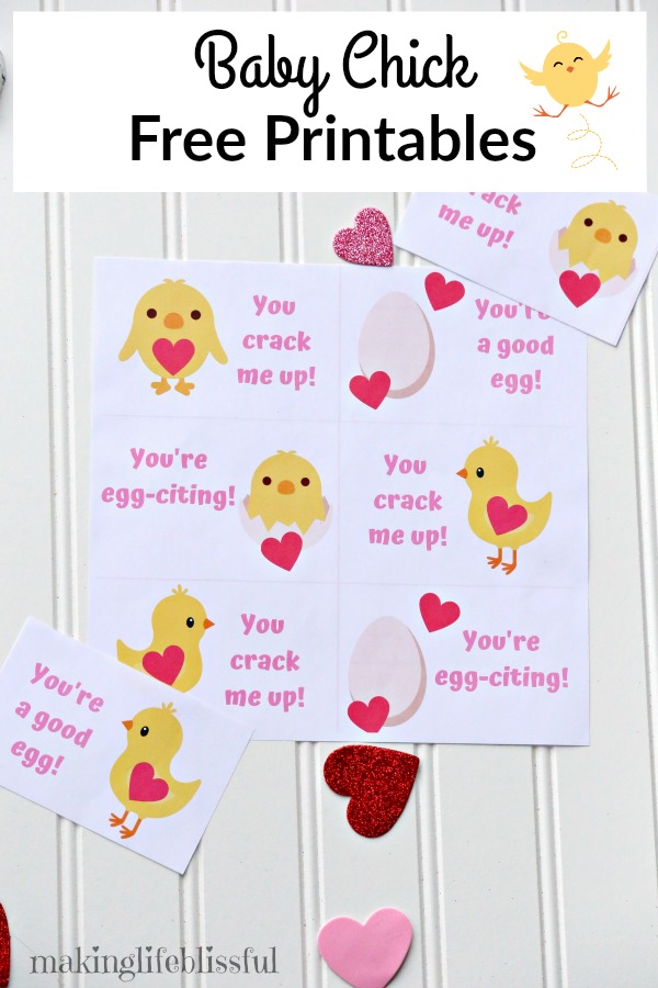 Free Baby Chick Printables Frog and Pig Valentines | Making Life Blissful