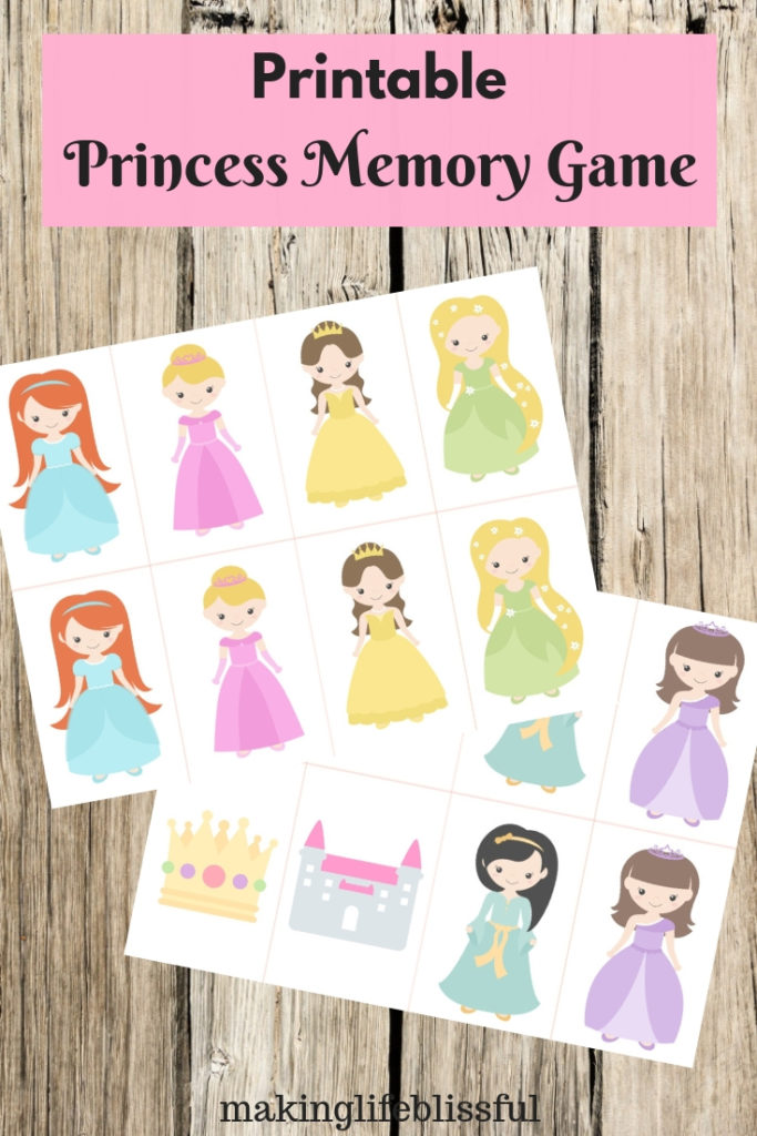 printable princess memory cards | Making Life Blissful