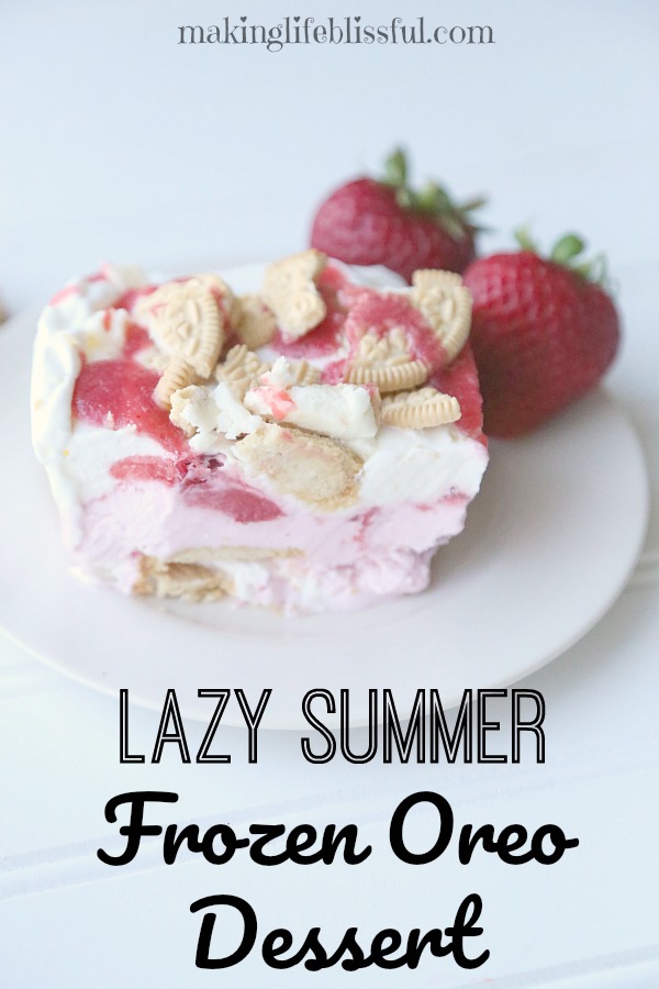 Frozen Strawberry Oreo Dessert | Making Life Blissful
