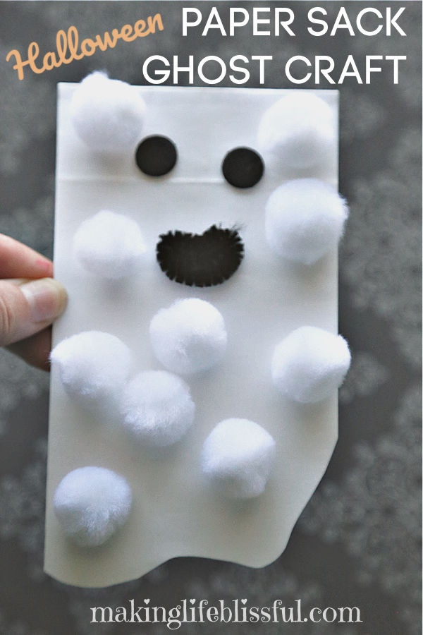 Paper Sack Ghost Craft for Kids | Making Life Blissful