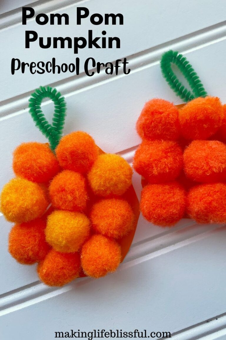 Pom Pom Pumpkin Kids Craft | Making Life Blissful