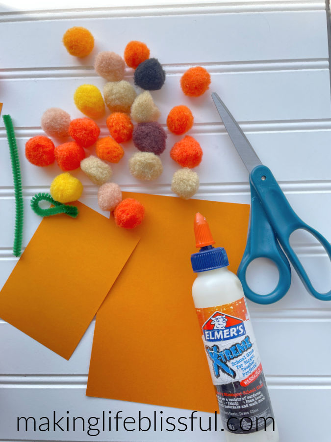 Pom Pom Pumpkin Kids Craft | Making Life Blissful
